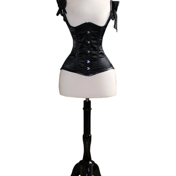 YAK COLLECTION | Tops | Black Satin Corset Front Steel Busk Real Steel ...